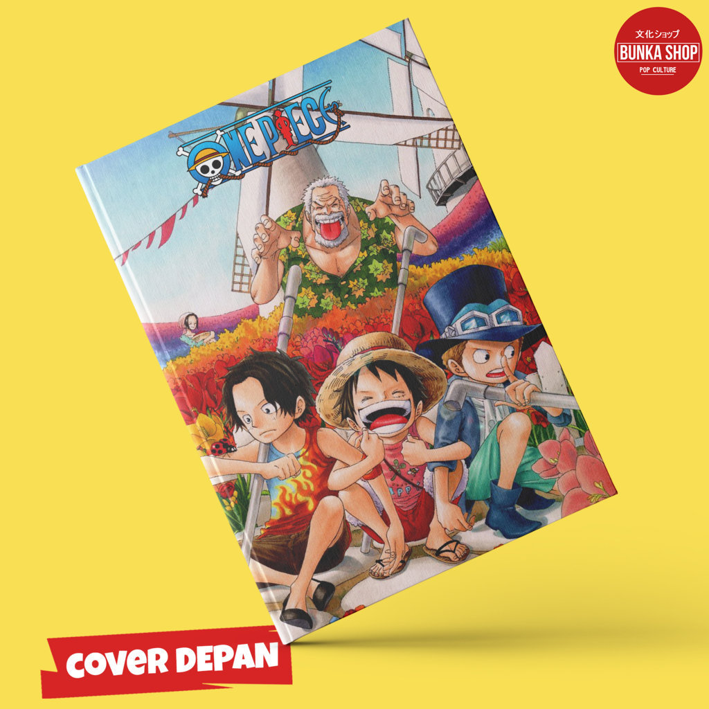 Notebook Anime One Piece ASL Pirates Ace Sabo Luffy Hardcover A5 Buku ...