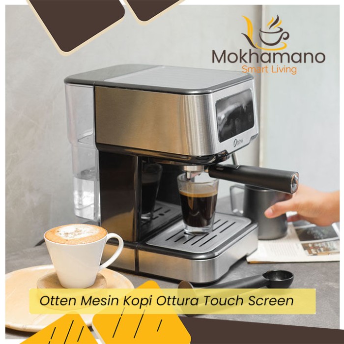 Otten Coffee Espresso Machine Touch Screen Mesin Kopi Ottura 15 Bar ...