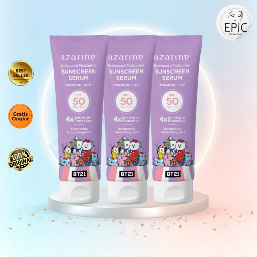 AZARINE x BT21 Bodyguard Moisturiser Sunscreen Serum MAGICAL LUV SPF 50 ...