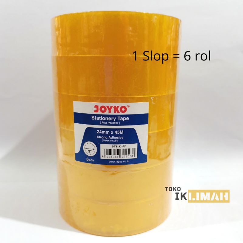 ISOLASI JOYKO STT-32-R6 24MM X 45M / SELOTIP / PITA PEREKAT 1 SLOP 6 ...