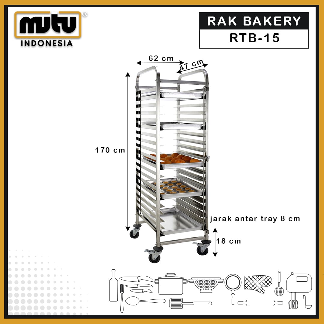 Trolley Rak Bakery / Trolley Bakery 15 Tingkat RTB-15 MUTU | Lazada ...