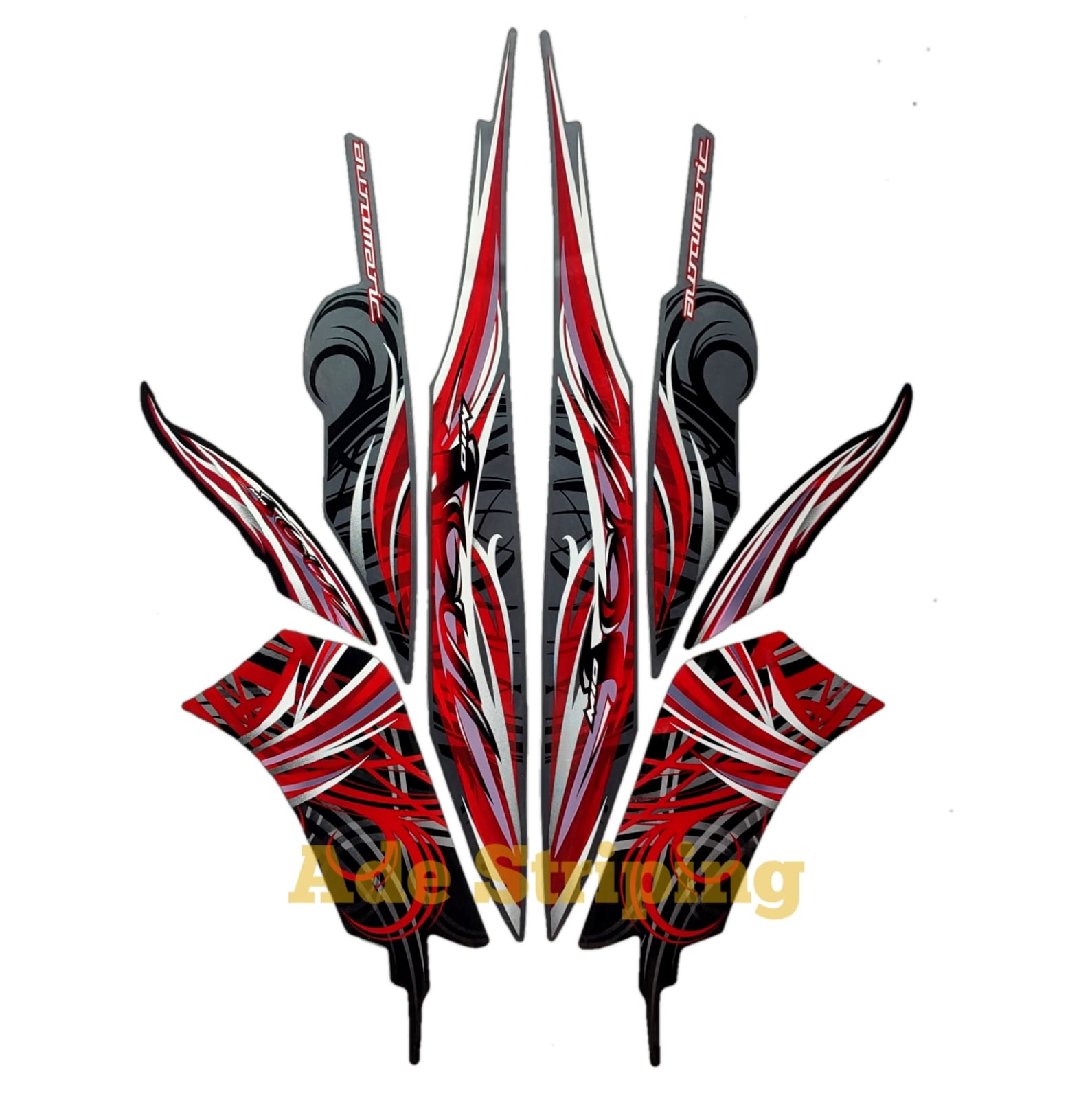 STIKER STRIPING LIS BODY MOTOR YAMAHA MIO SOUL 2009 HITAM STANDAR FULL ...