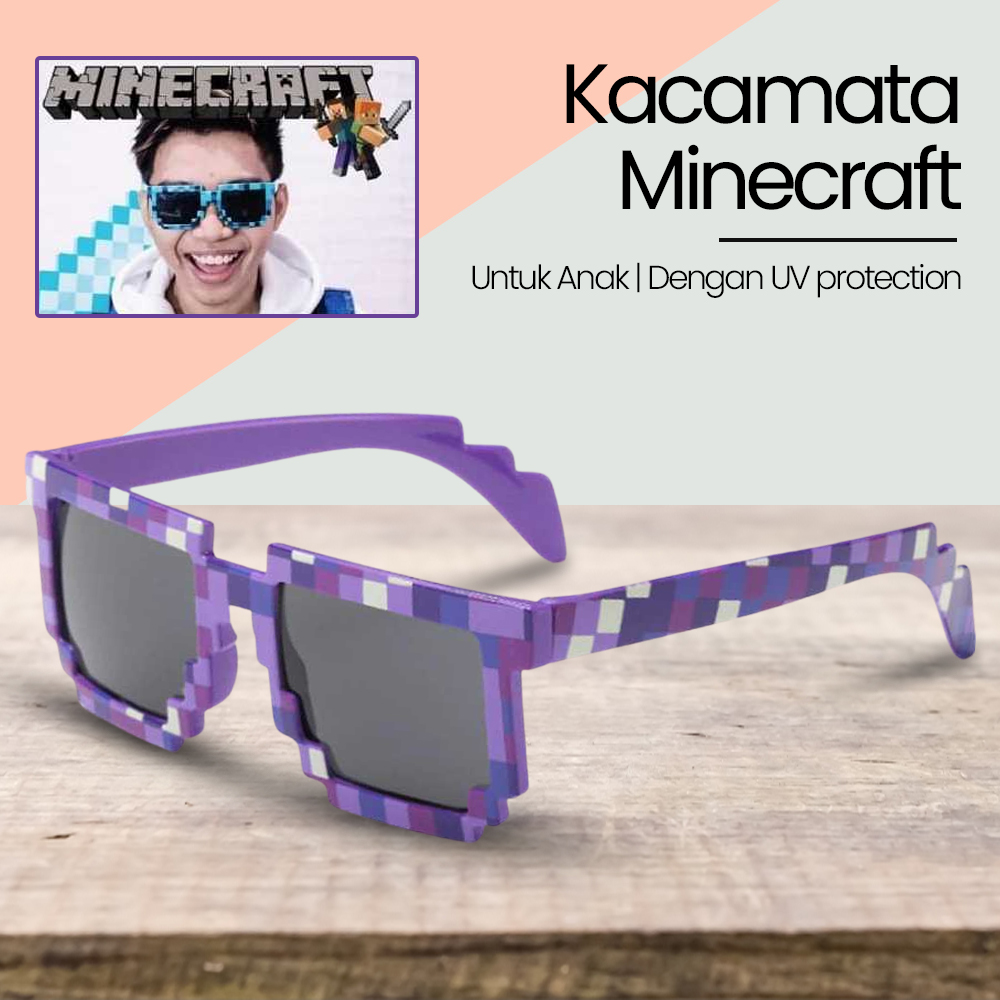 Kacamata Model Pixel Minecraft Mosaics UV400 / Kacamata Model Minecraft ...