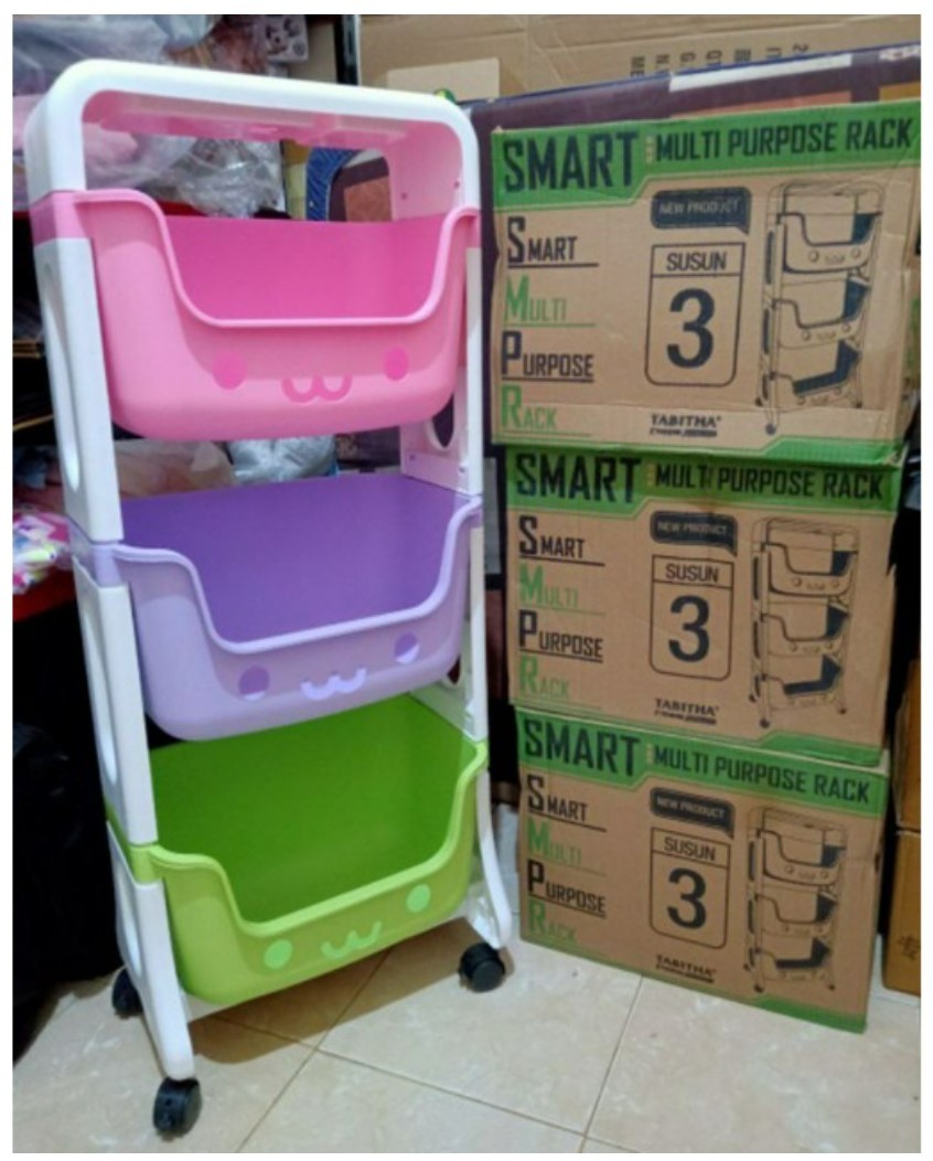 LEMARI PLASTIK TABITHA RAK SERBAGUNA RODA SMART / RAK MAINAN | Lazada ...