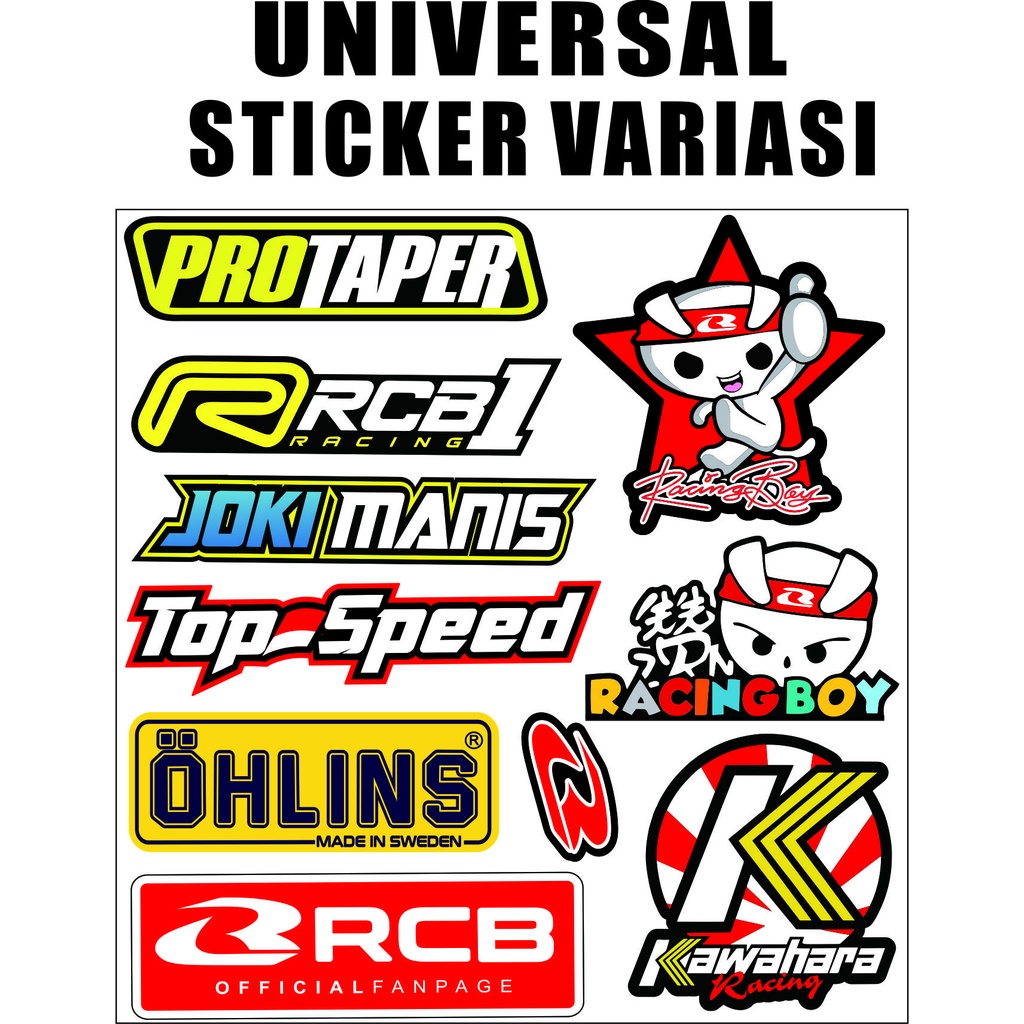 STIKER VARIASI / STIKER MOTIF STICKER RACING VARIASI/STICKER VARIASI ...