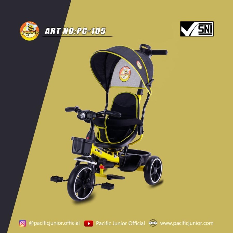 Sepeda anak roda tiga Pacific 105 stoller headlight 3 | Lazada Indonesia