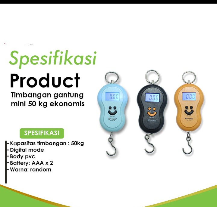 Timbangan Gantung Digital / Timbangan Portable Electronic 50Kg free ...