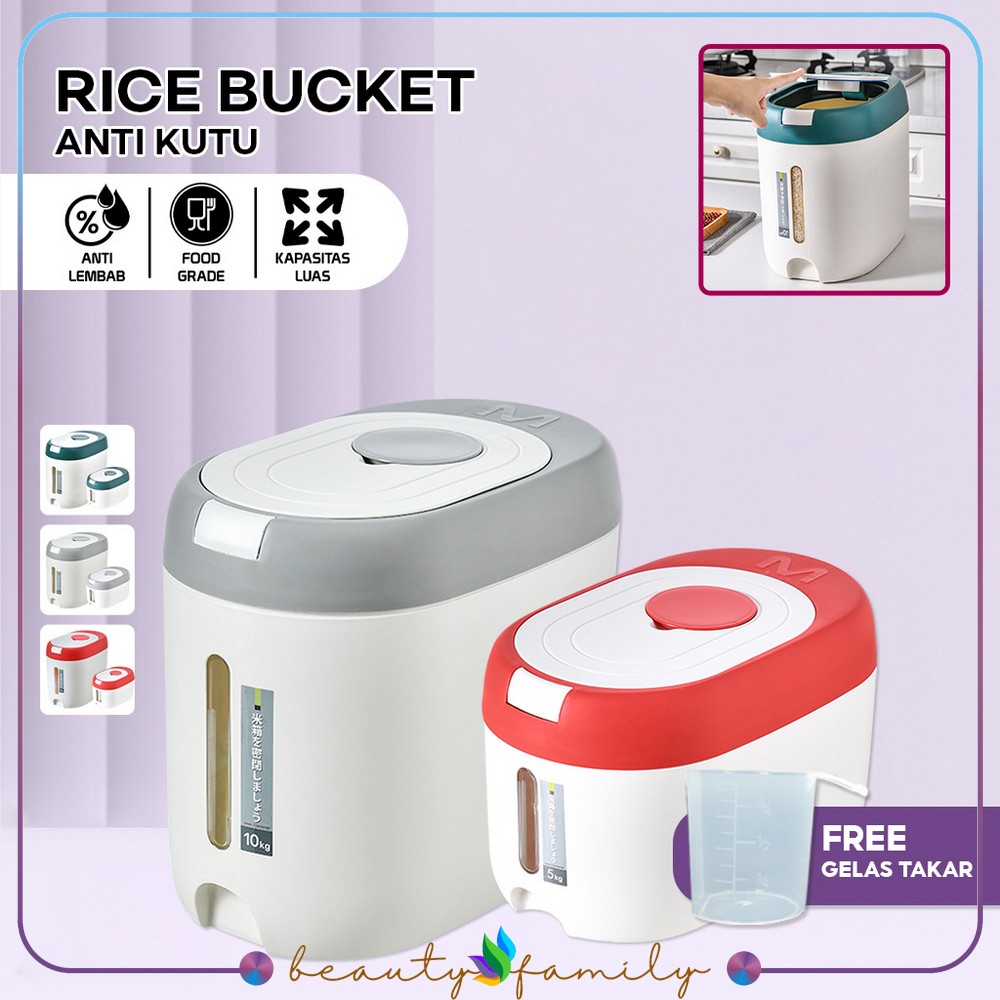 BF-C882 Dispenser Beras 5KG/10KG Free Gelas Takar Tempat Wadah ...
