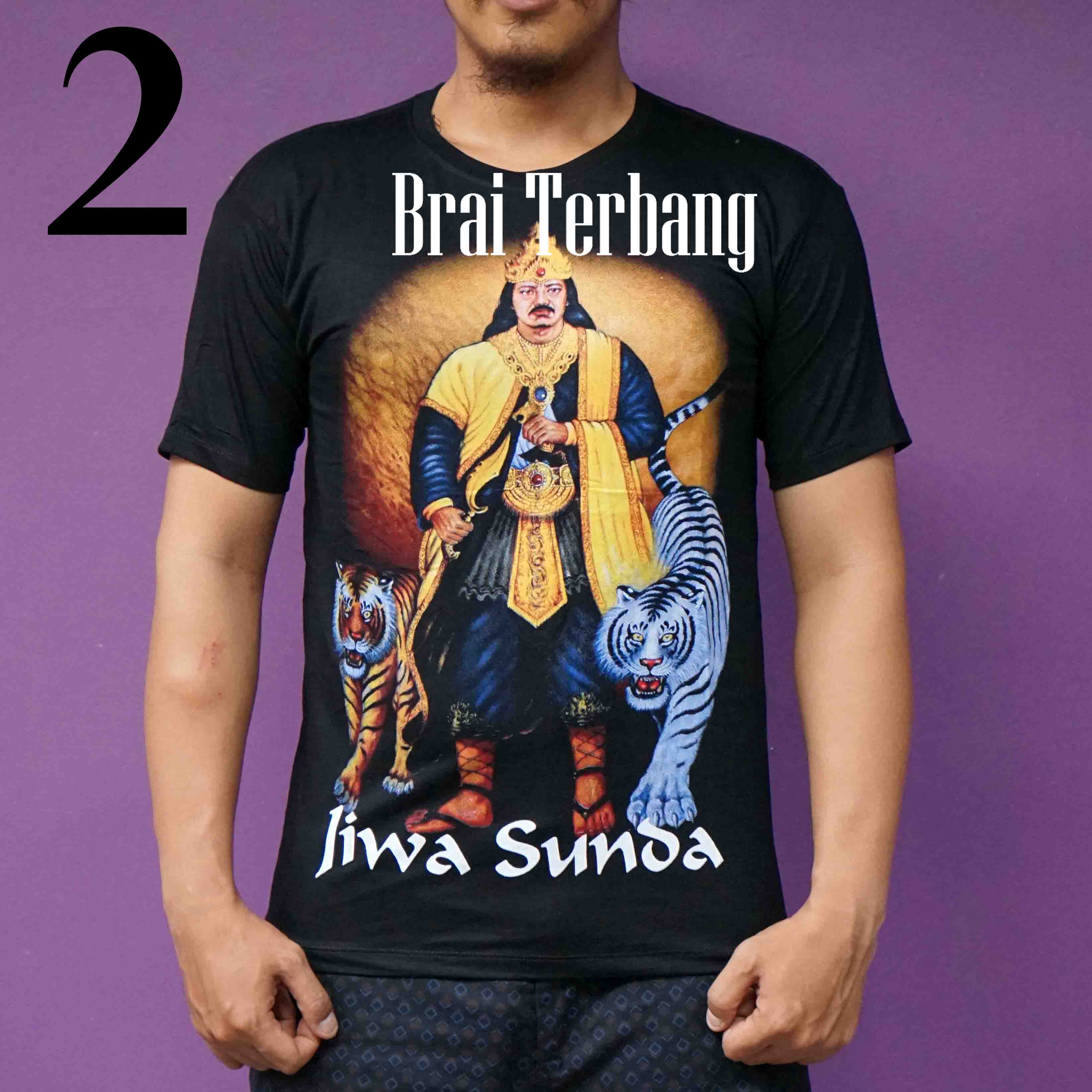 kaos etnik pajajaran maung macan siliwangi jiwa sunda | Lazada Indonesia