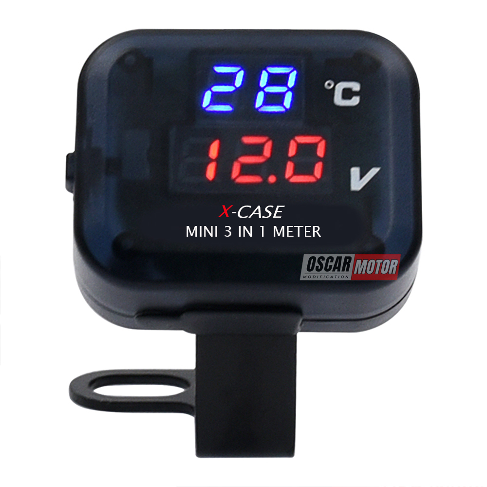 Voltmeter 3 in 1 usb anti air original termometer volmeter digital jam ...