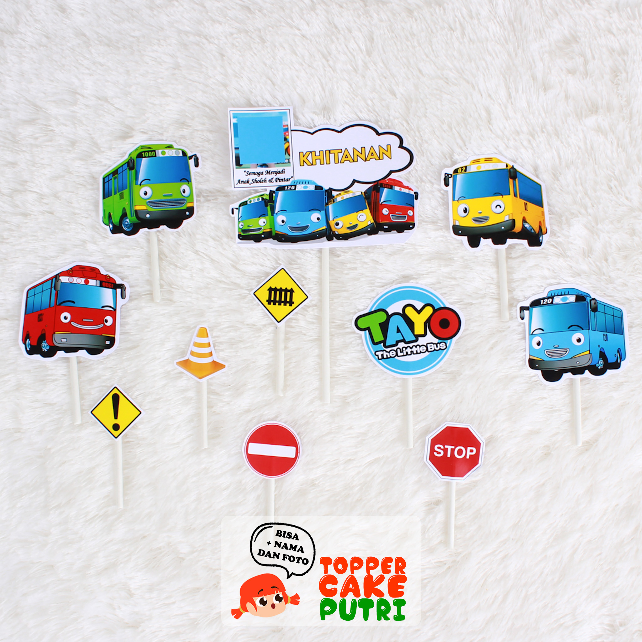 Topper Cake Tayo Gratis Tambah Nama & Foto / Ingin COD? silakan chat ...