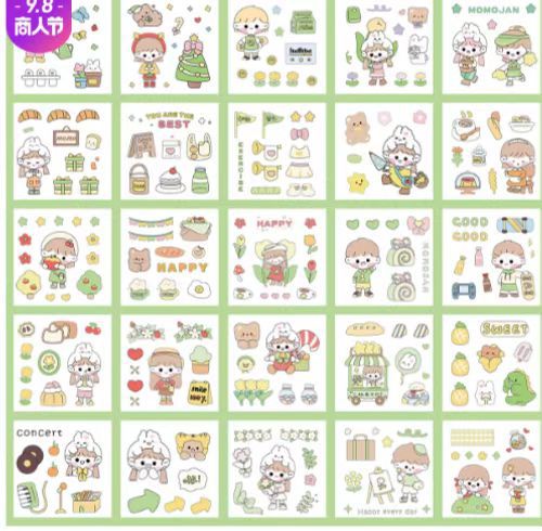 Stiker Momo Sticker Karakter Lucu Sticker Timbul Anti Air isi 100 pcs ...