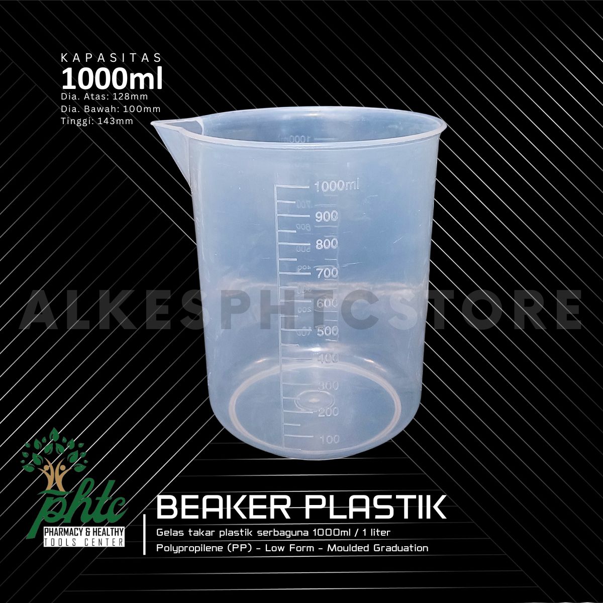 Beaker Plastik 1000ml l Gelas Kimia Plastik Gelas Ukur Takar garis ...