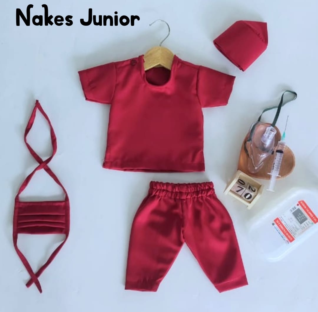 baju nakes bayi/nakes bayi warna merah maroon/seragam nakes bayi/kostum ...