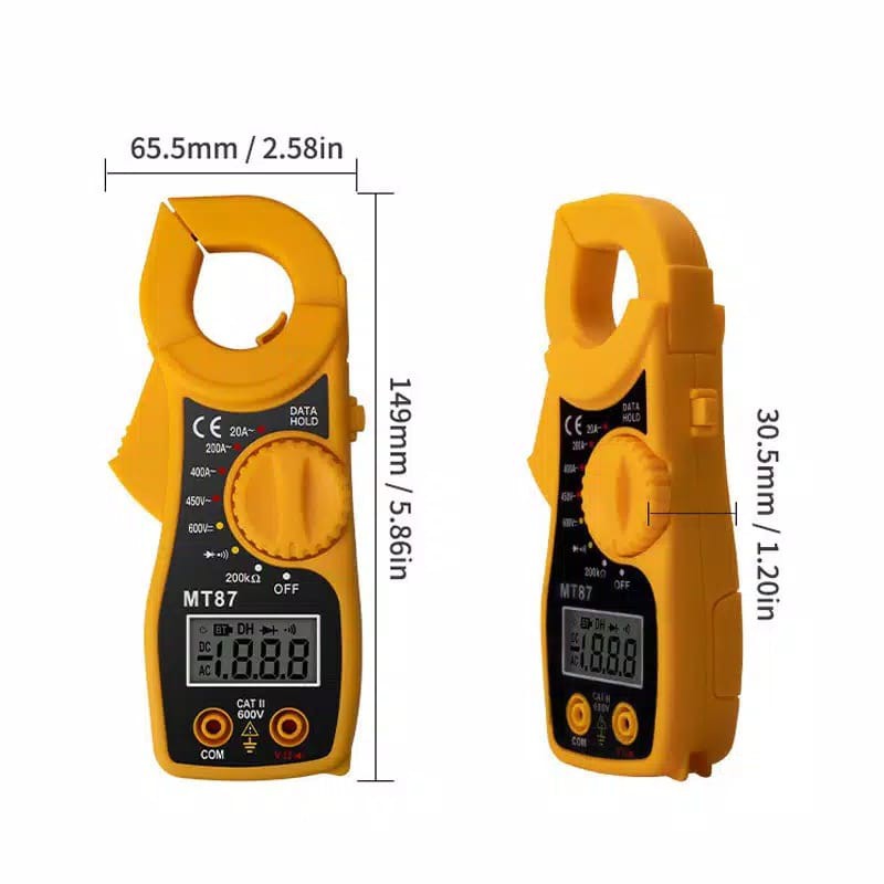 Digital Clamp Meter MT87 Tang Ampere Multimeter MT-87 Kabel Tester Ukur ...