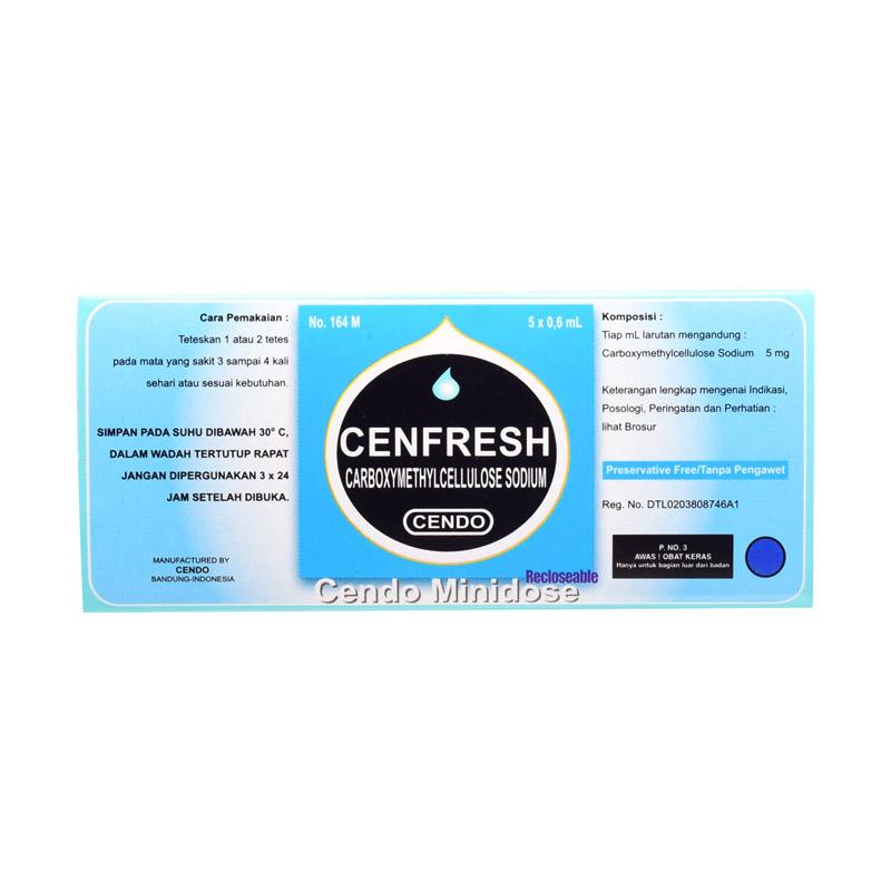 Cendo Cenfresh Minidose 5 x 0.6 ml Tetes Mata Mengurangi Iritasi Pada ...