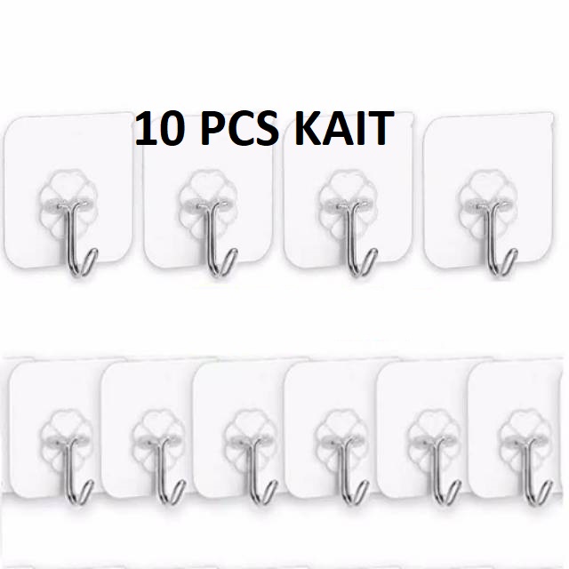 6 pcs atau 10 pcs Gantungan Tempel Dinding Serbaguna / Magic Hook ...