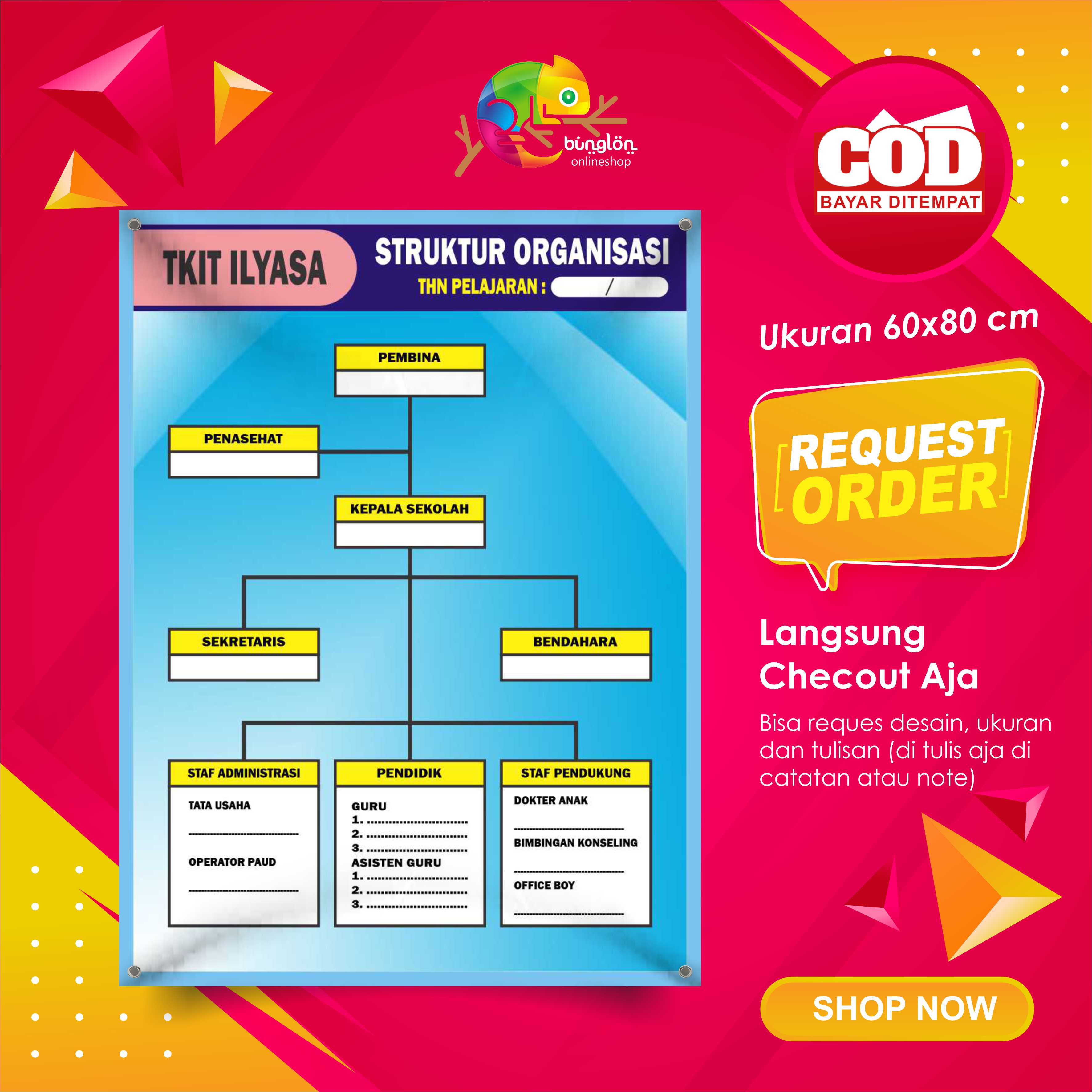 Spanduk Banner 60x80 Struktur Organisasi TK PAUD Sekolah | Lazada Indonesia