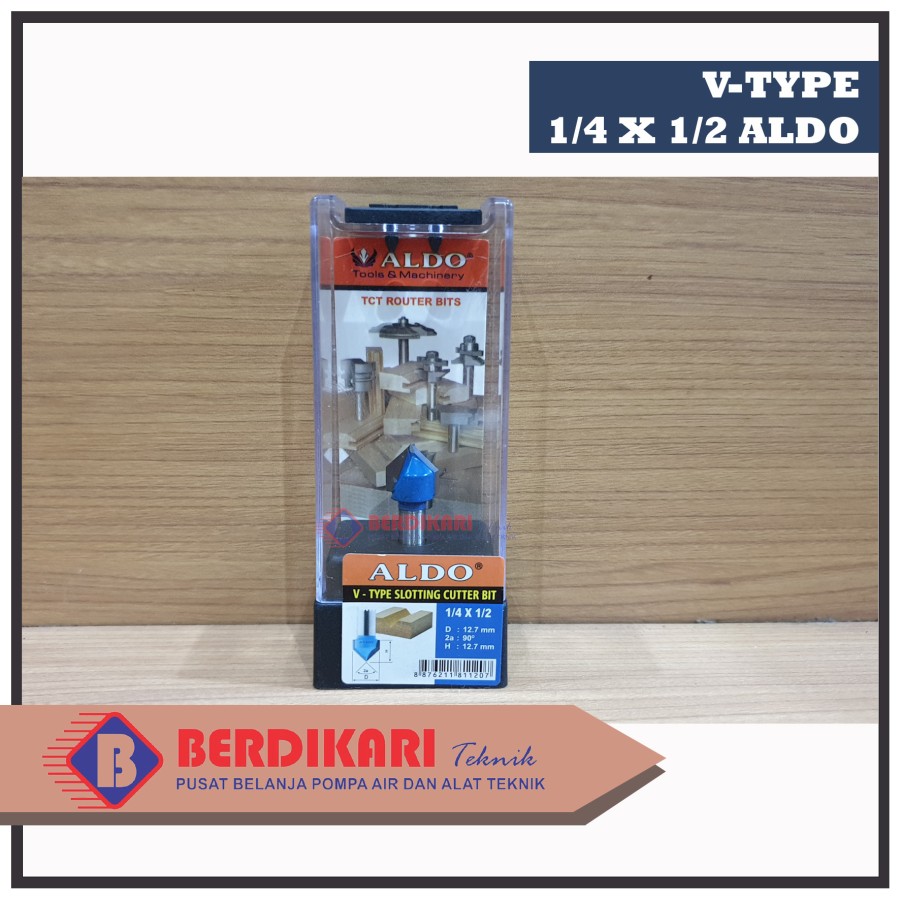 ALDO Mata Profil V Type / V Groove Vee Grooving 90 derajat As 1/4 TCT ...