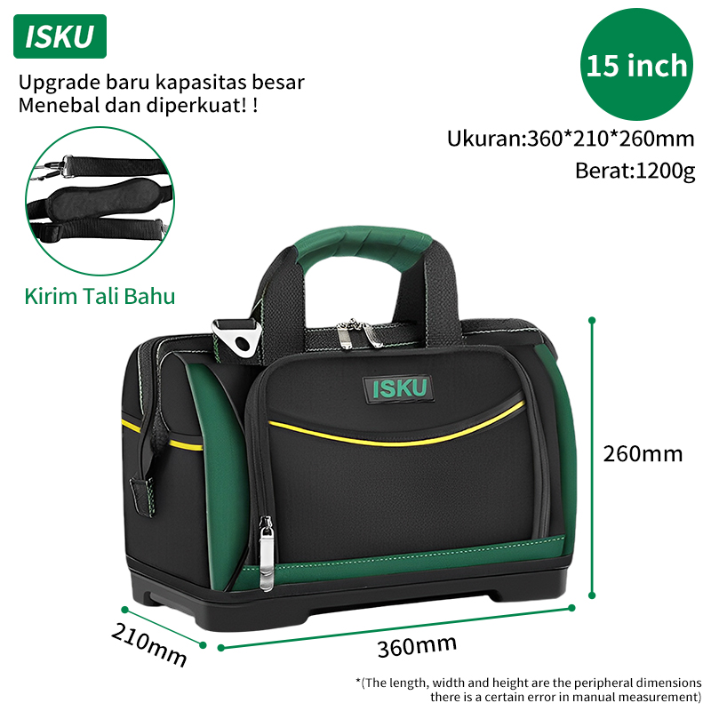ISKU Tool bag 13 15 17 inch Kain Oxford Tebal Tas Alat Perkakas Kuat ...
