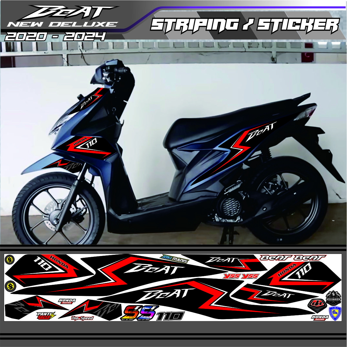STIKER SETRIPING BEAT NEW ISS DELUXE STREET VARIASI STICKER / STRIPING ...