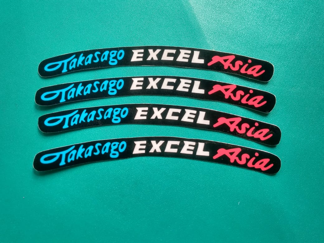 sticker velg takasago excel asia biru putih merah / sticker velg ...