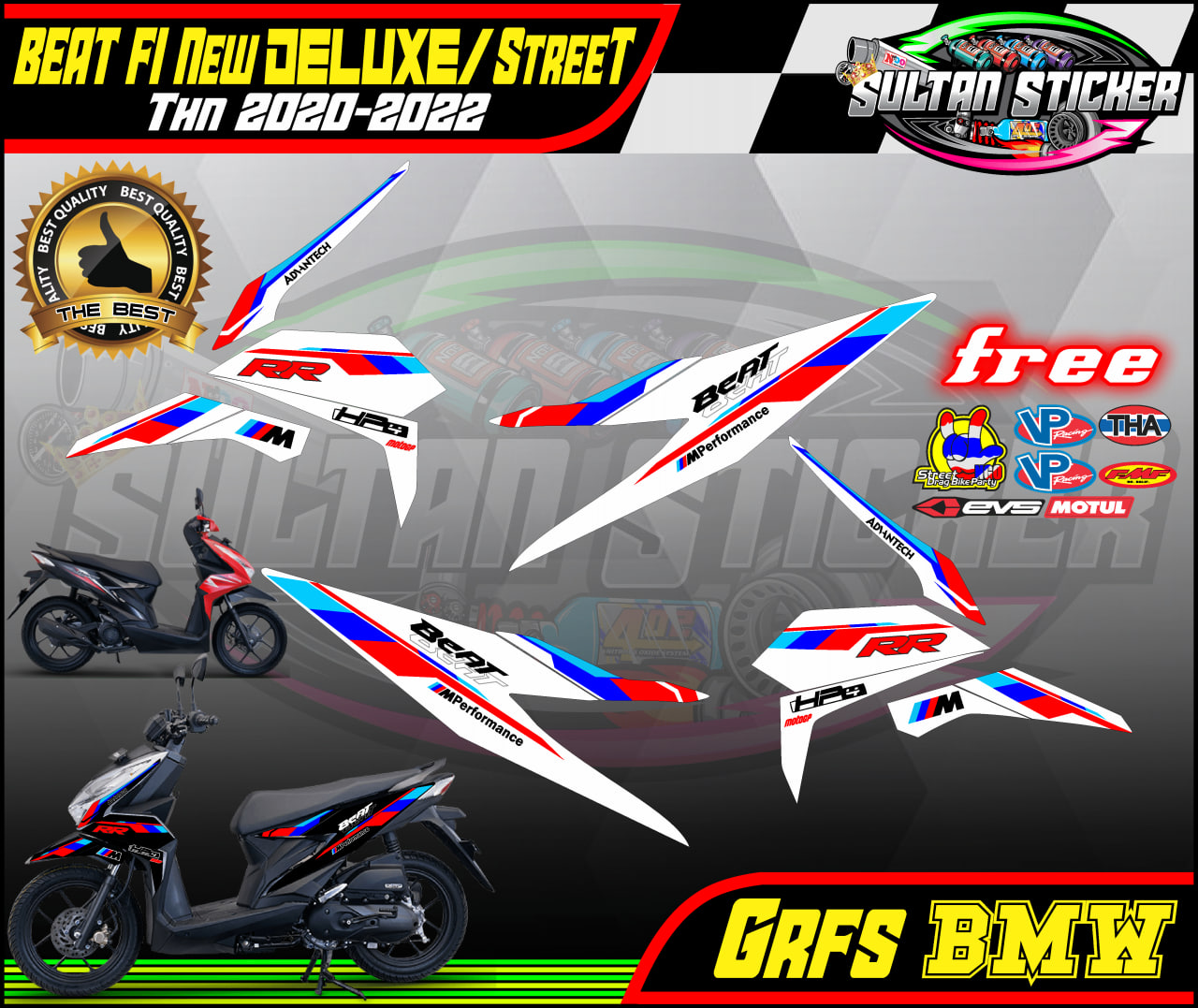 Stiker Variasi Streaping Decal List Motor HONDA Beat FI All New 2020 ...