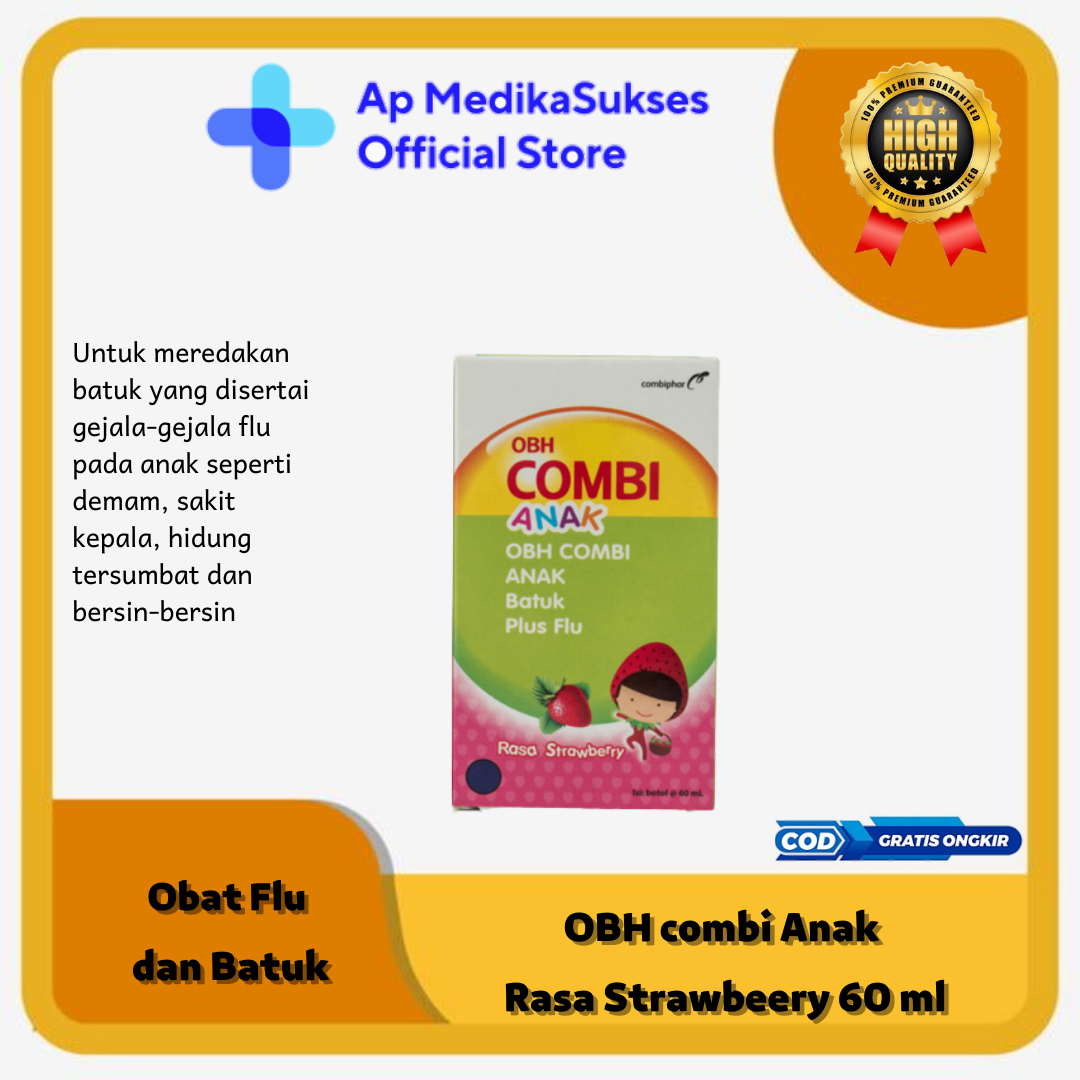 OBH Combi Anak Rasa Strawberry 60ml Obat Batuk Flu Dan Demam Anak ...