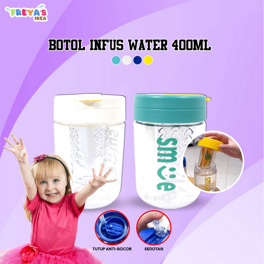 FR-C828 Botol Minum Infus Water Transparan Minimalis 400ML Anti Tumpah ...