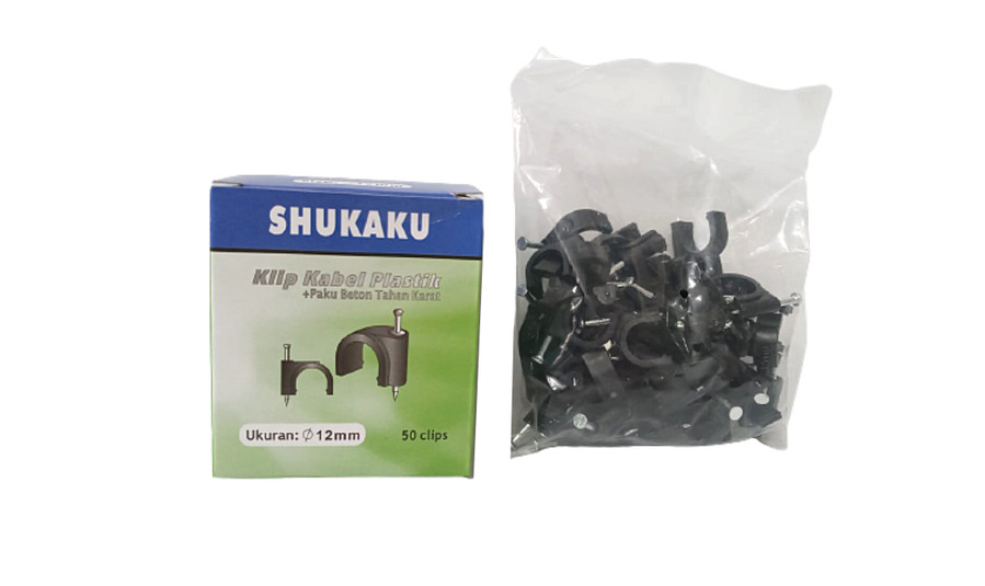 12mm HITAM Klem Kabel / Clamp Kabel / Klem Shukaku / Kabel Clips ...