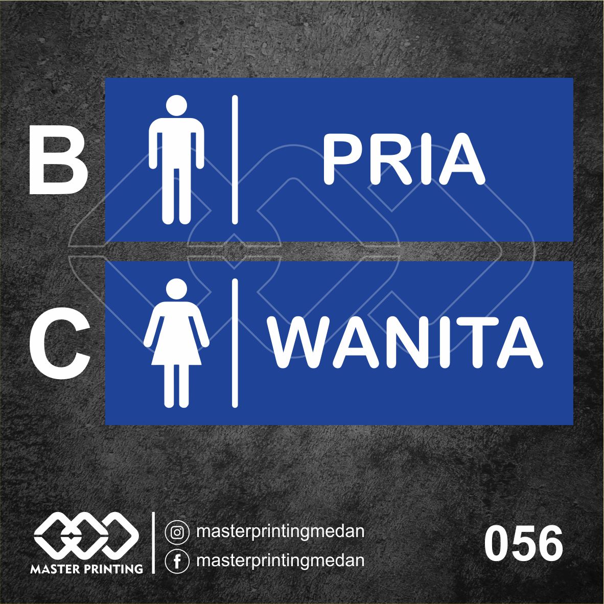 056 - Stiker Toilet Pria dan Wanita, Sticker Vinyl, Premium, Tahan Air ...