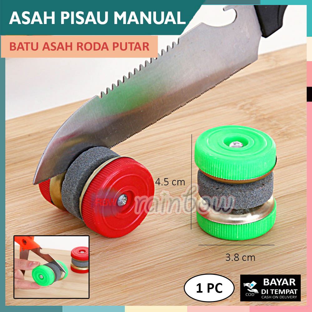 rainbow - 1 Pc Pengasah Pisau Manual BATU ASAH RODA PUTAR Asahan Pisau ...