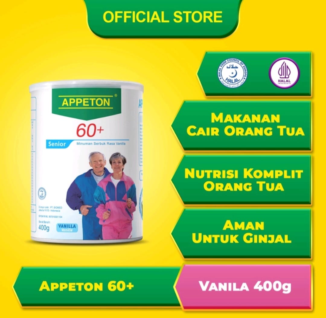 Appeton 60+ Senior Vanilla 400gr Susu Penambah Nutrisi Makanan Manula ...
