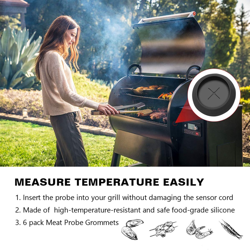 6 Pack Rubber Meat Probe Grommet Replacment Parts for Traeger Wood ...