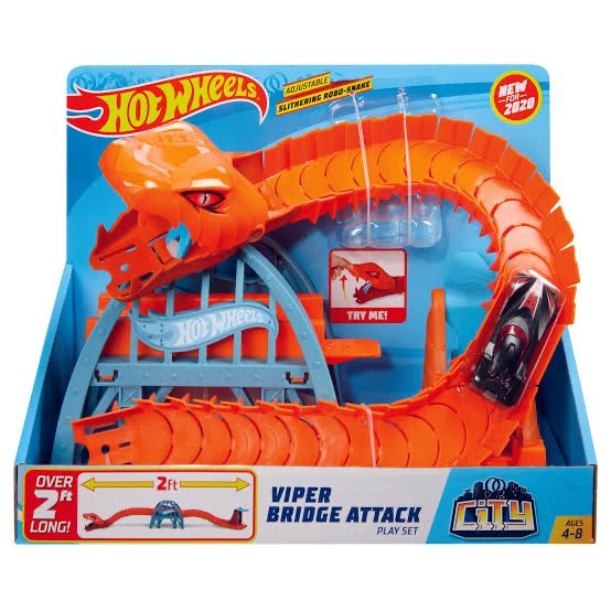 HOT WHEELS CITY VIPER BRIDGE ATTACK PLAY SET ORIGINAL HOTWHEELS SNAKE ...
