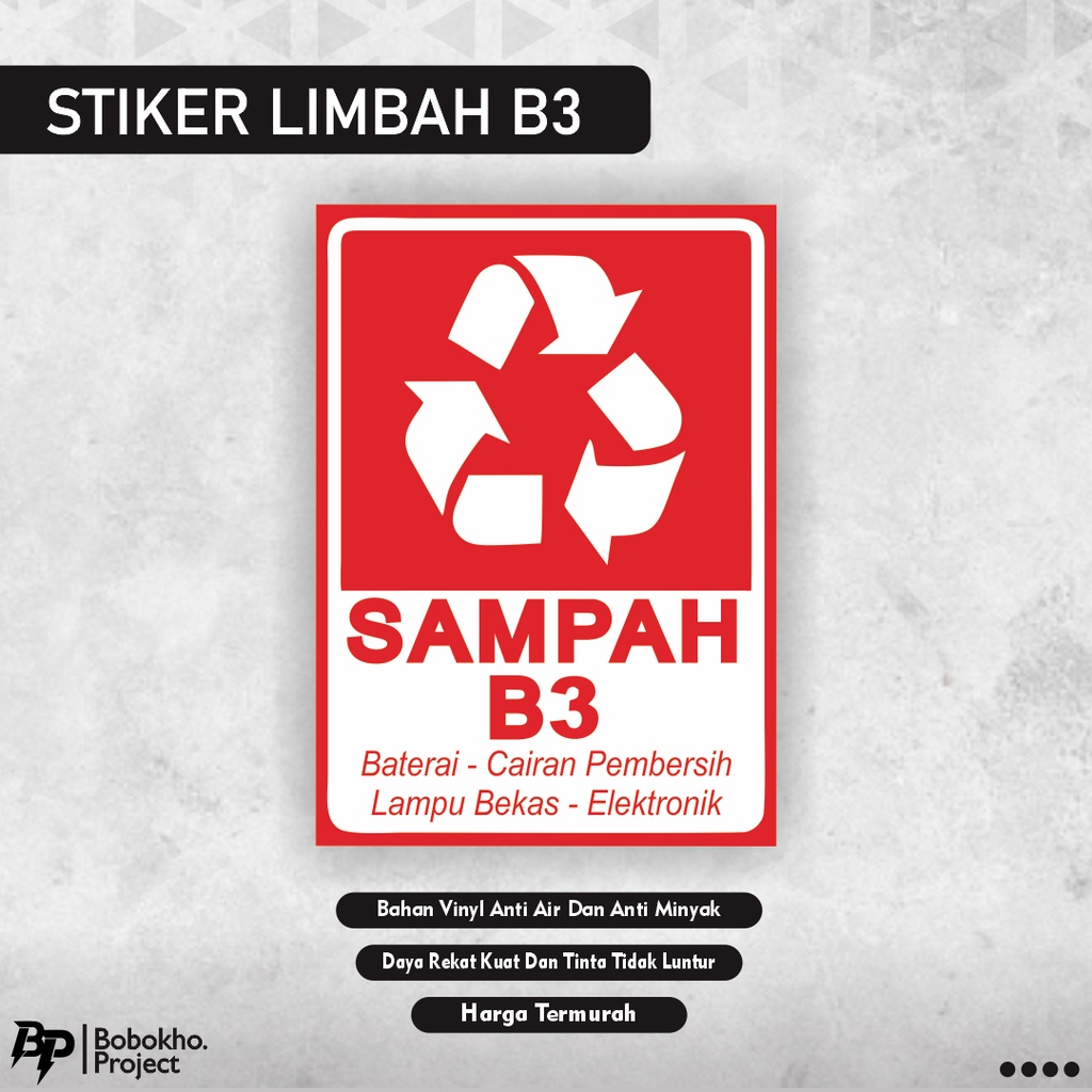 Sign Sticker limbah b3 / Sign Sticker sampah b3 / stiker sampah b3 ...