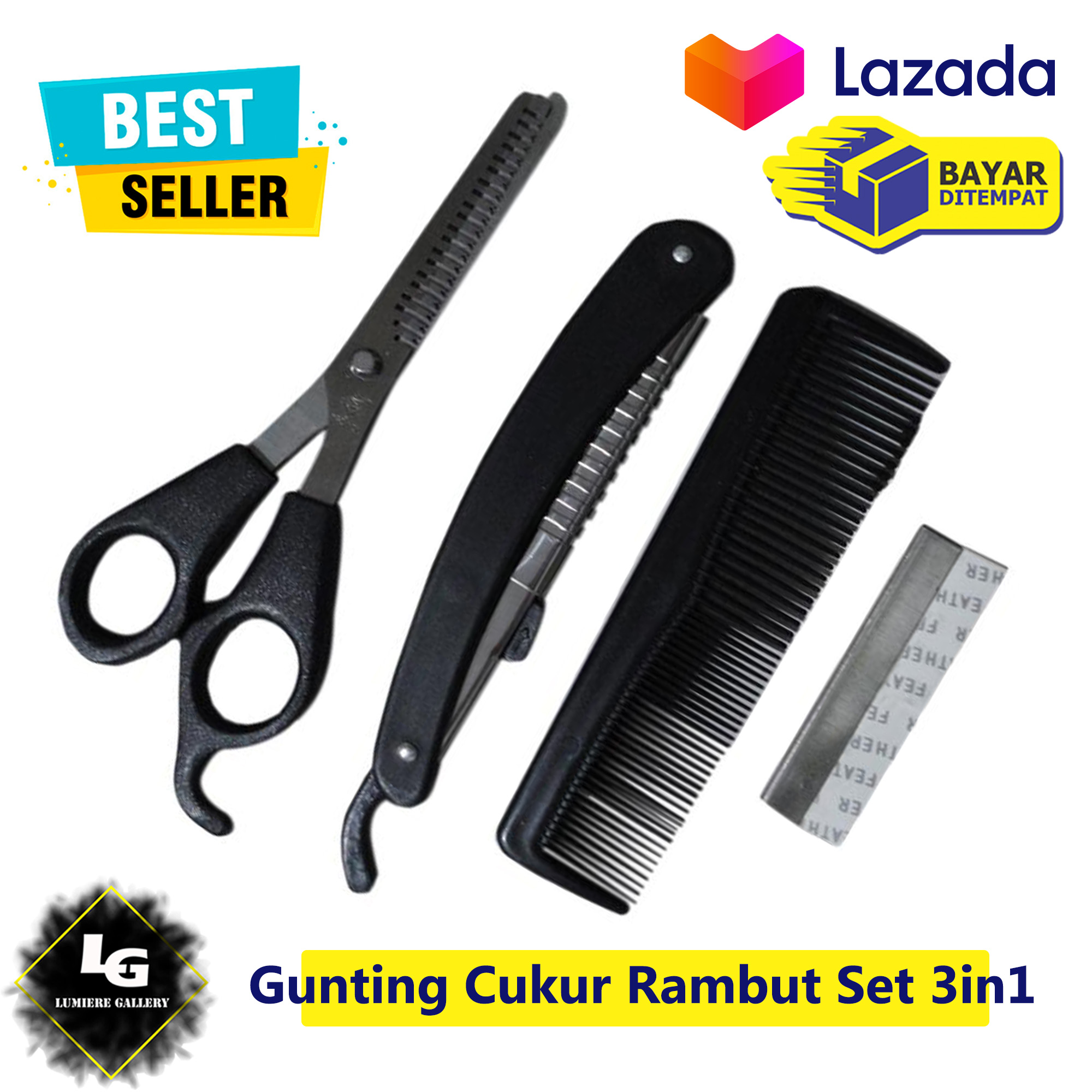 Gunting Cukur Sasak Set 3in1 - Alat Cukur Set - Gunting Sasak Set ...