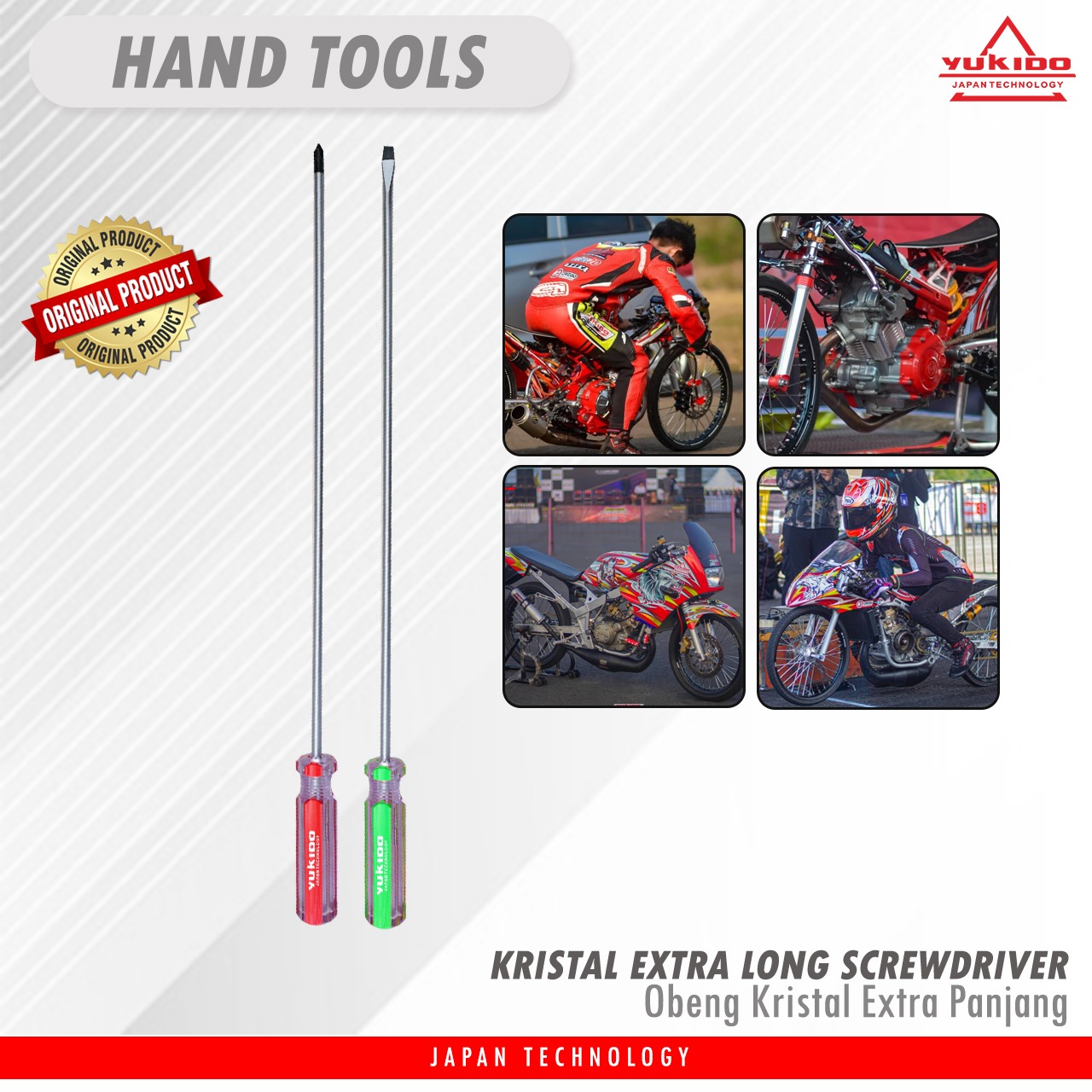 YUKIDO Obeng Setting Panjang 12'' Set Min Plus (-+) Obeng kecil Panjang ...