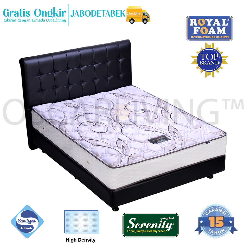 Kasur Springbed Serenity Superstar Tebal 26Cm Putih HB Amore Hitam [Fullset /Khusus Jabodetabek ...