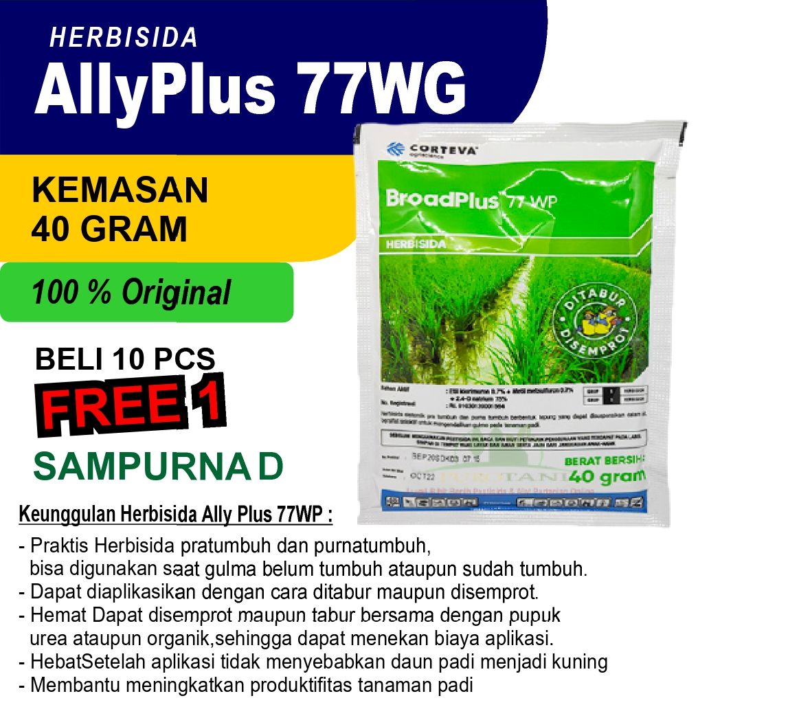 (PROMO 2 SACHET) Herbisida Pembasmi Hama Pada Padi Rumput , Obat rumput ...