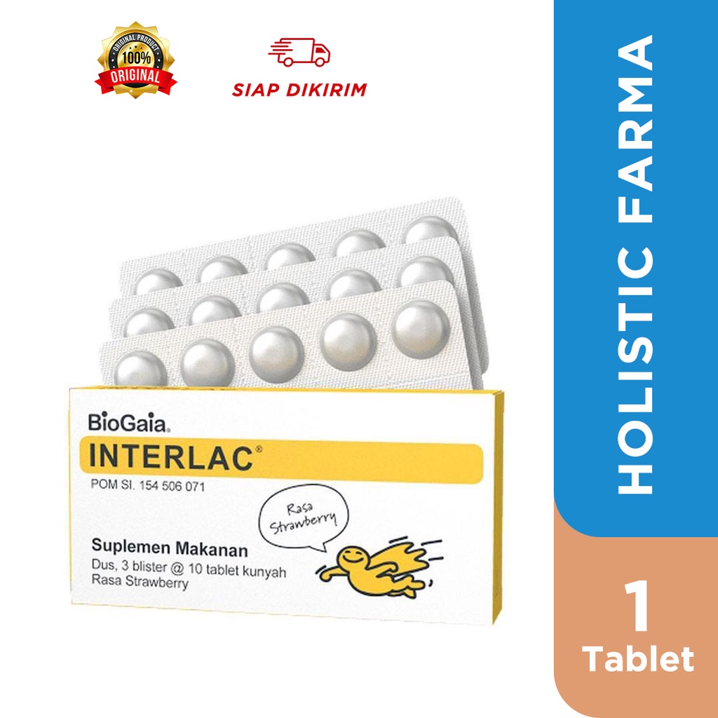 INTERLAC TABLET KUNYAH PROBIOTIK 1 Tablet | Lazada Indonesia
