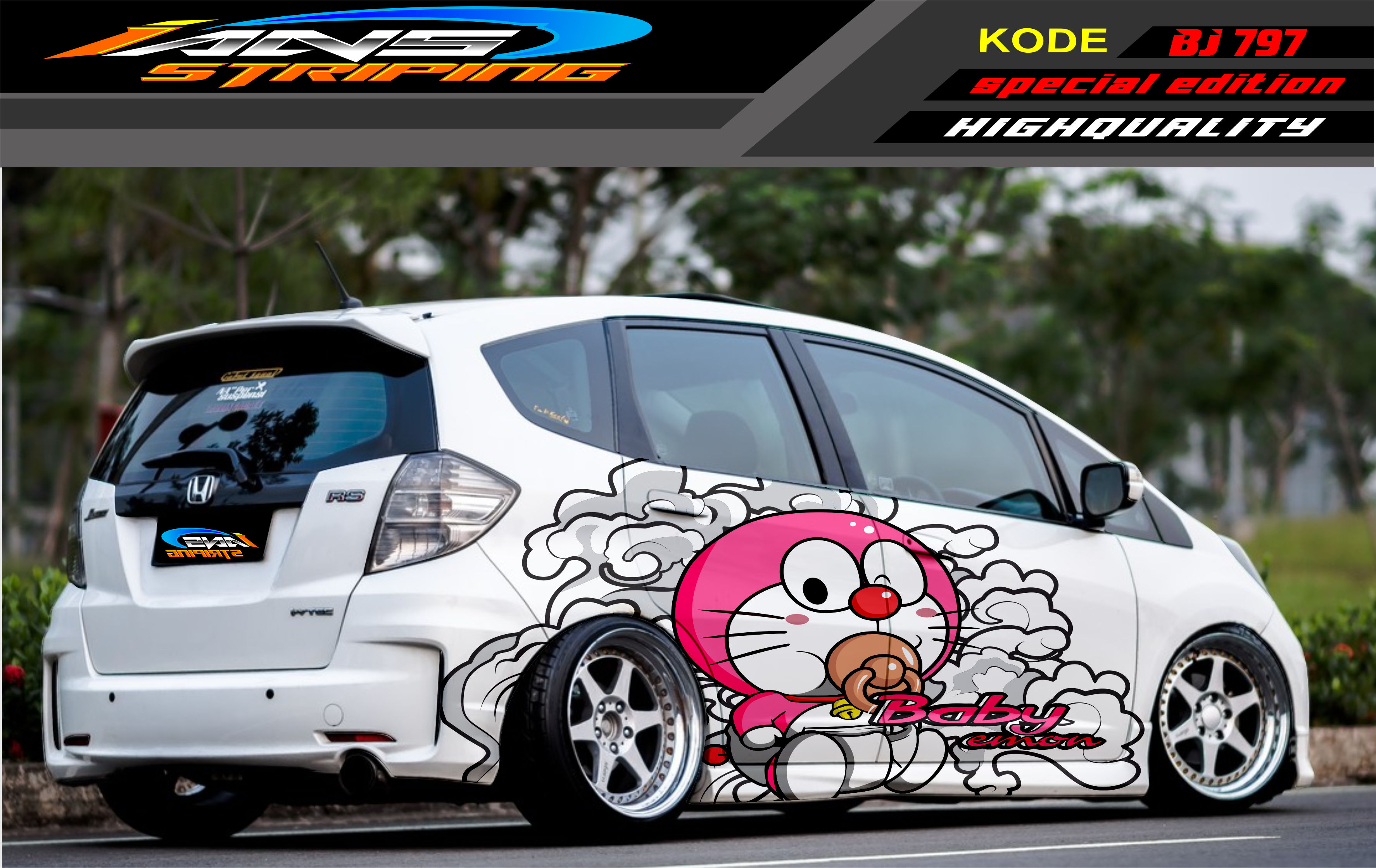 DECAL STICKER MOBIL AVANZA DORAEMON LUCU / STIKER MOBIL / STICKER MOBIL ...