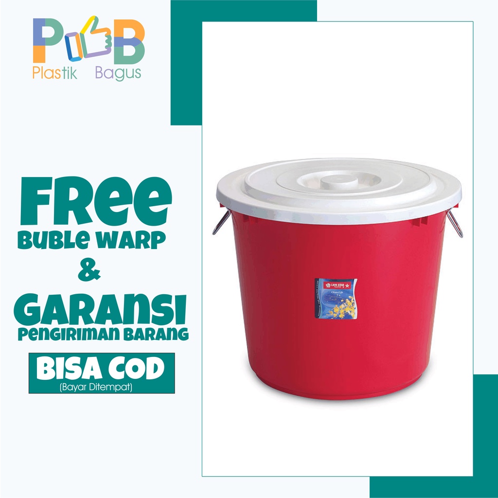 Ember Plastik Dan Tutup gentong timba timbo (50 Liter) Lion Star PC18 ...