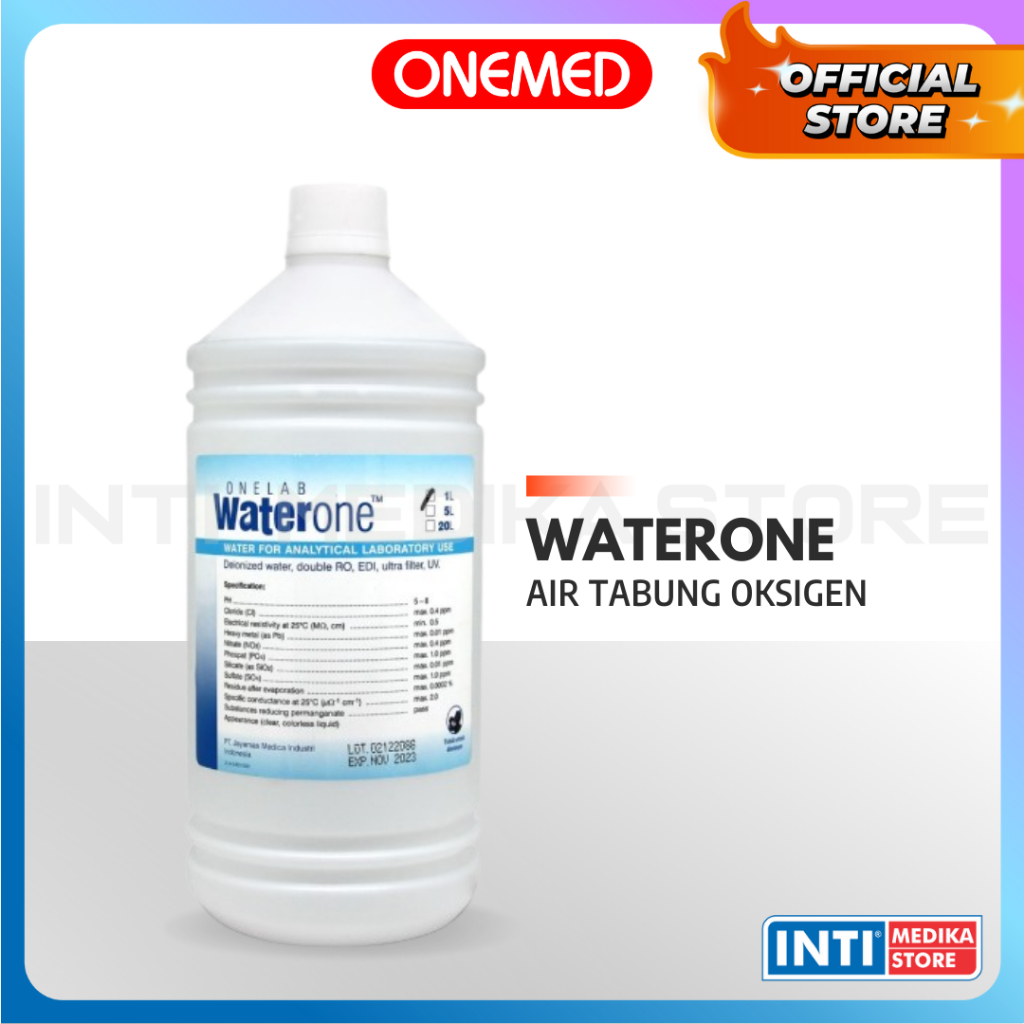 ONEMED - WaterOne 1 Liter | Pure Water | Aquadest | Air Tabung Oksigen ...
