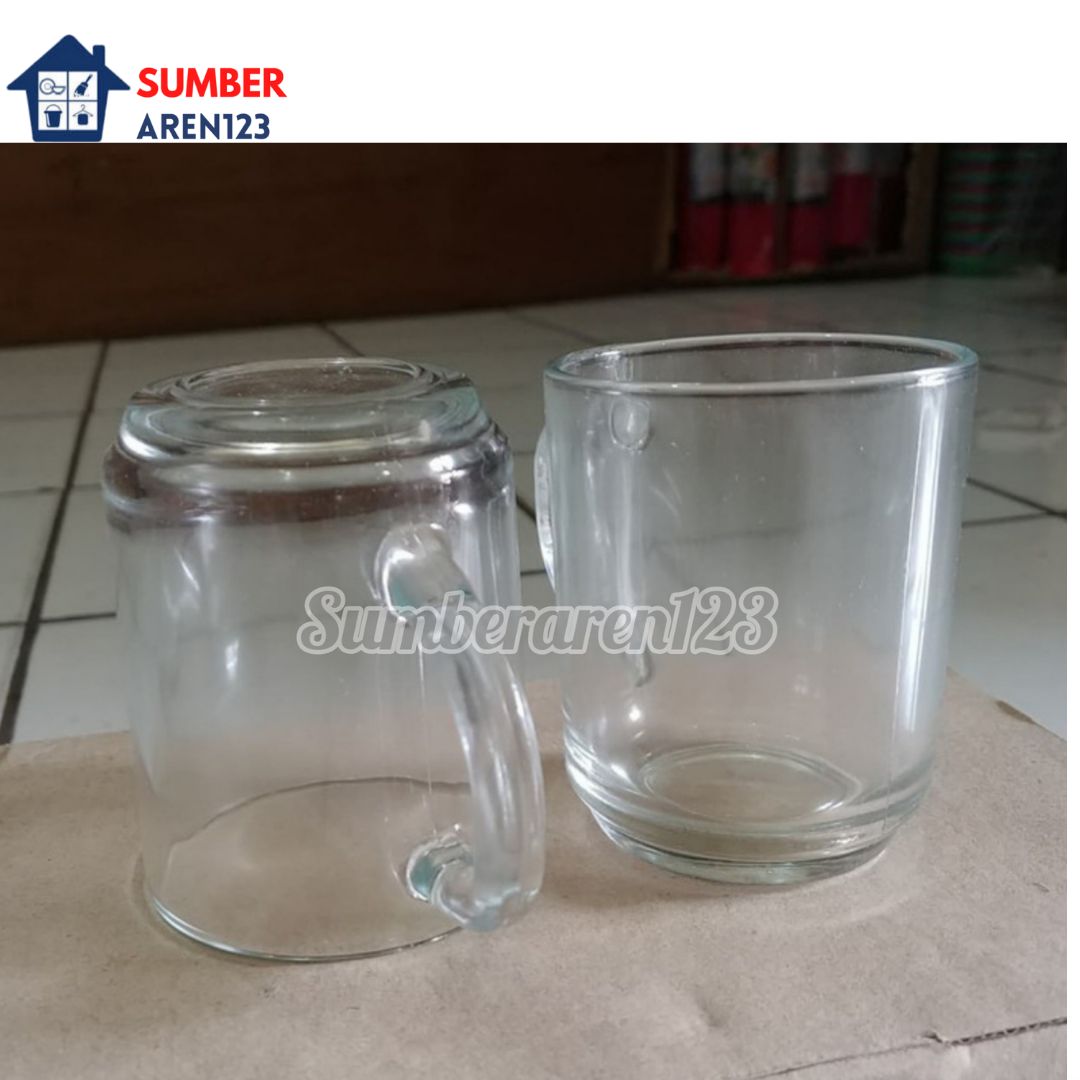 Gelas Kopi Beling Polos 6 Pcs/Gelas Teh/Gelas Kaca/Gelas Gagang/Gelas ...