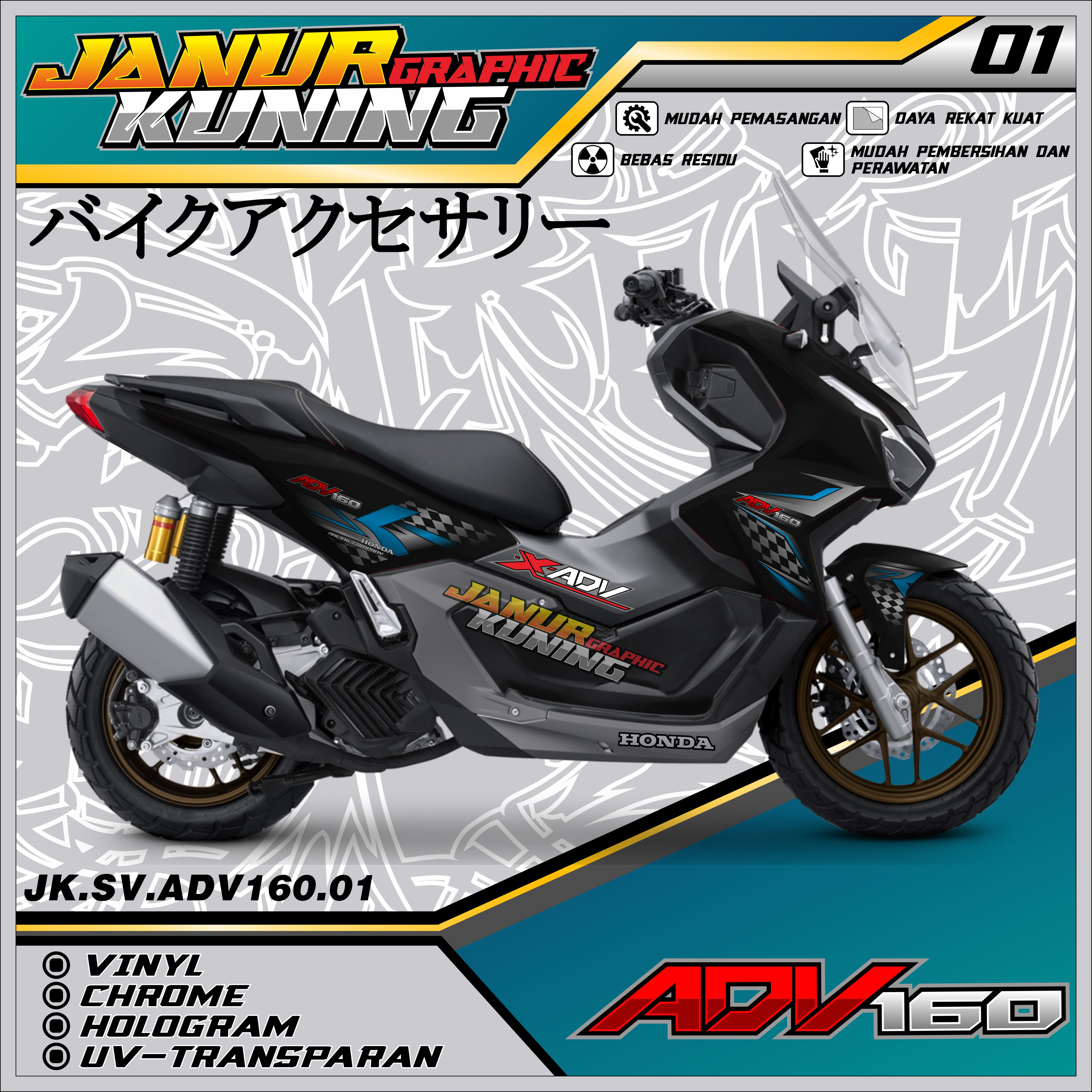 Striping HONDA ADV 160 - Striping Vinyl Chrome Hologram -variasi ...