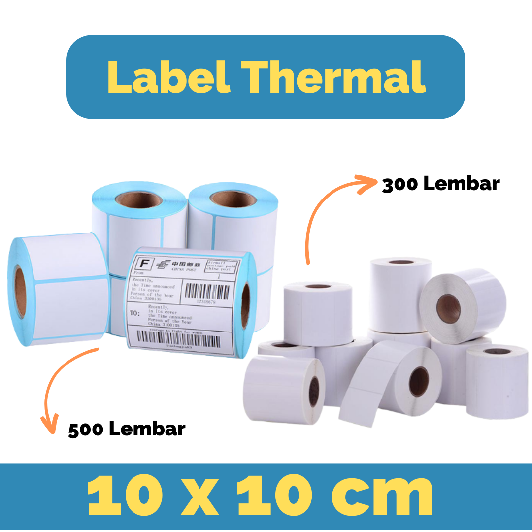 Label Thermal Label Barcode Kertas thermal 10 x 10 cm ( 100x100mm) isi ...
