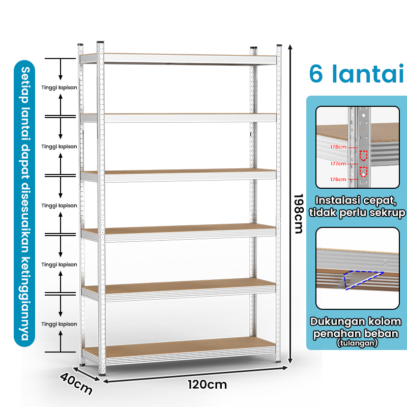 Pocket Dragon rak besi siku rak barang rak Multifungsi rak kertas susun ...