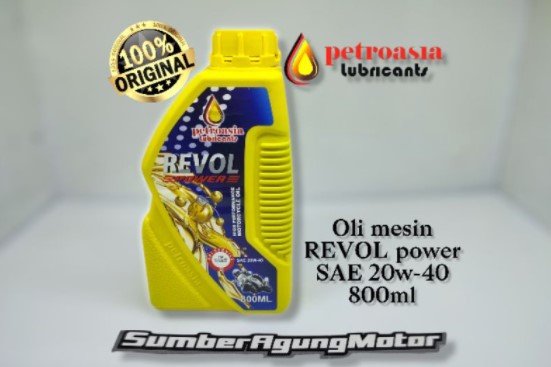 OLIE OLI MESIN 4T REVOL POWER SAE 20W-40 800ML MERK PETROASIA ...