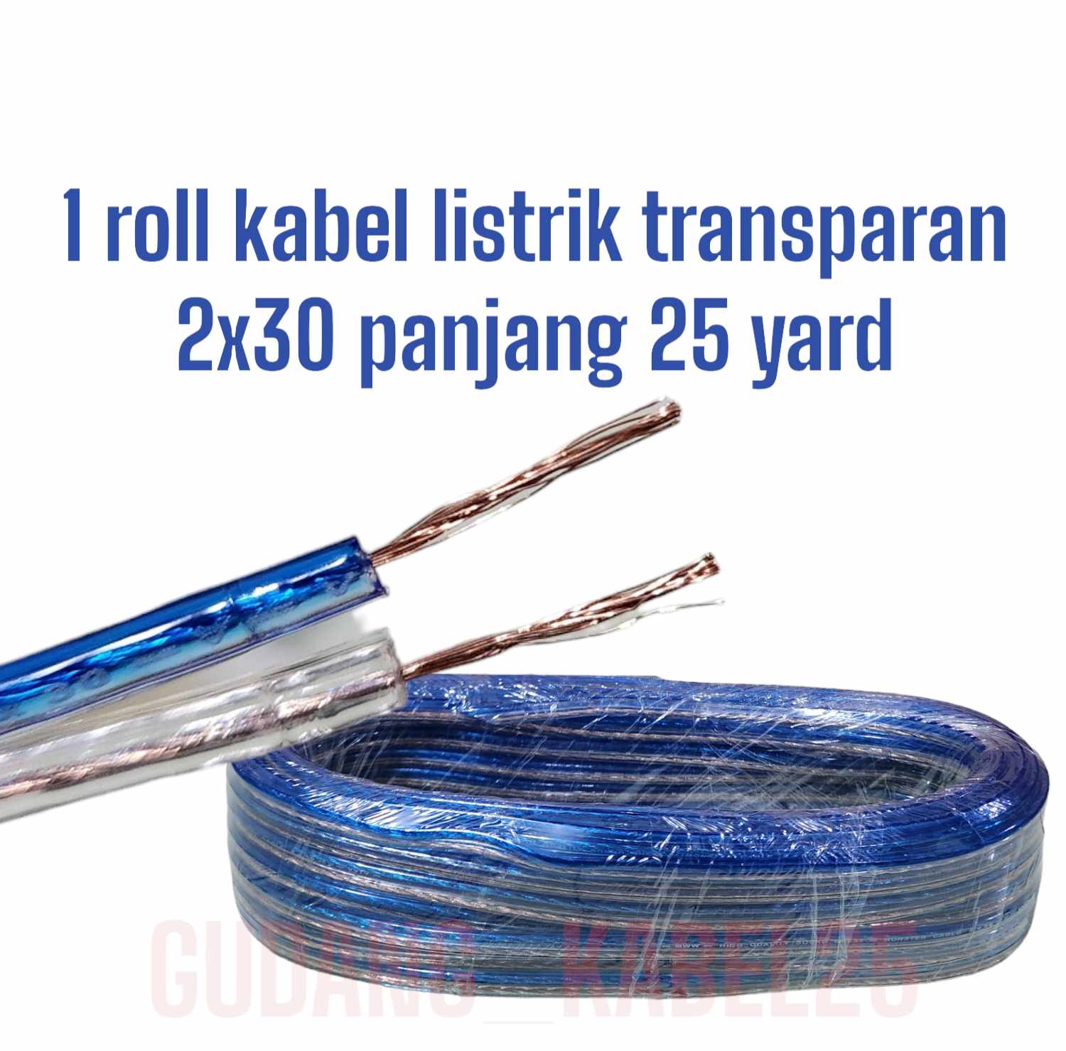 Kabel listrik transparan 2x30 panjang 25 yard ( 22m ) | Lazada Indonesia